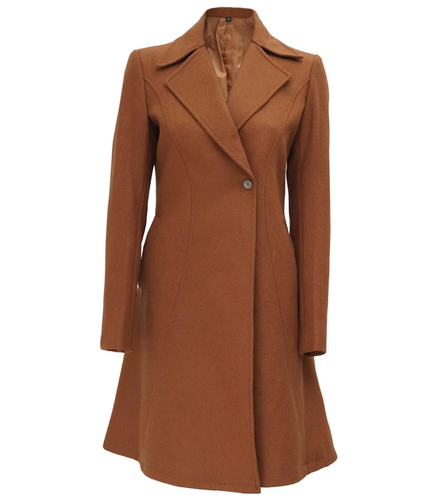 Womens Double Breasted Camel Coat – Prime Leather US
